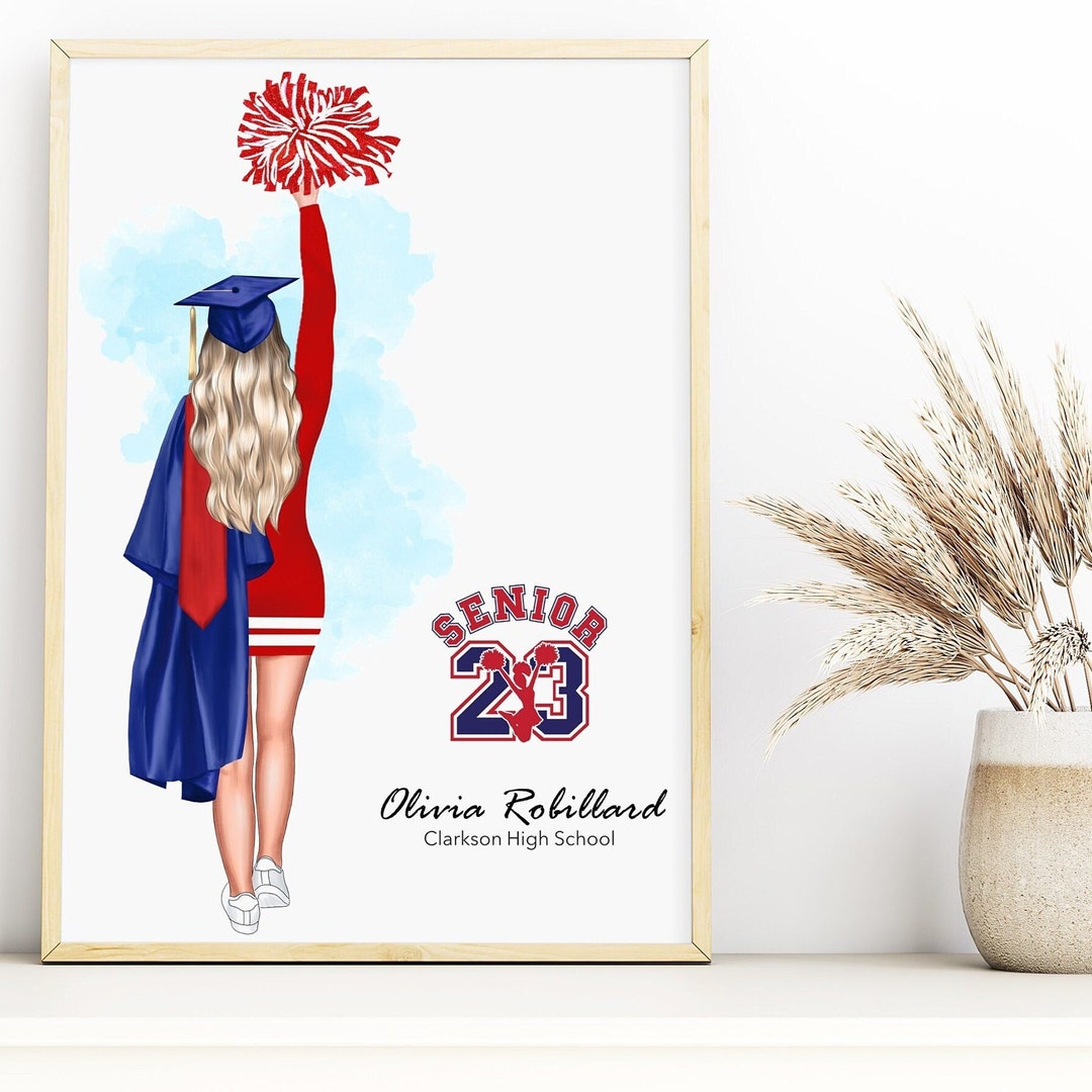 Personalized Cheerleader Graduation Print, Cheerleader Graduation Gift ...