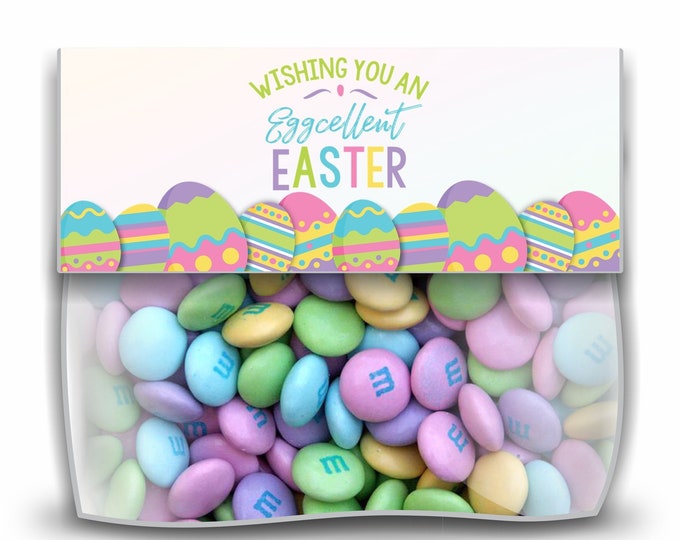Printable Happy Easter Treat Bag Toppers Egg-cellent Easter - Etsy