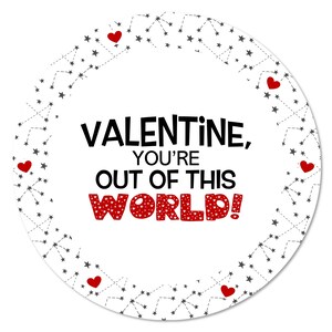Printable Valentine You're A Out of This World Gift Tag, Valentine ...