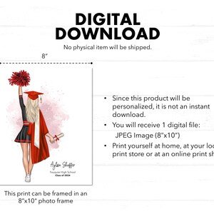 Personalized Cheerleader Graduation Print, Cheerleader Graduation Gift ...