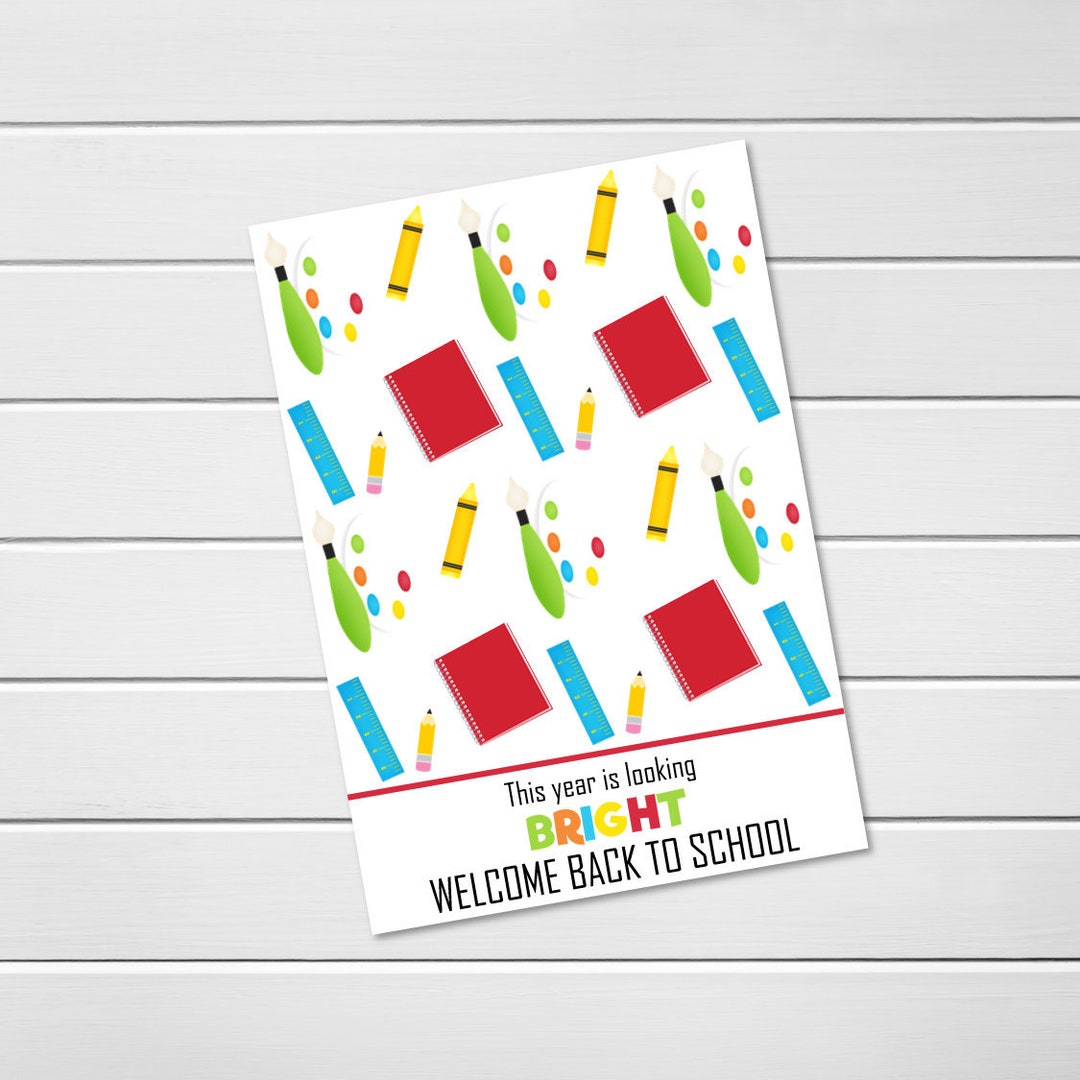 Printable Back to School Cookie Card, Welcome Back to School Cookie ...