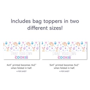Printable Easter Paint Your Own Cookie Bag Toppers, Easter PYO Cookie ...