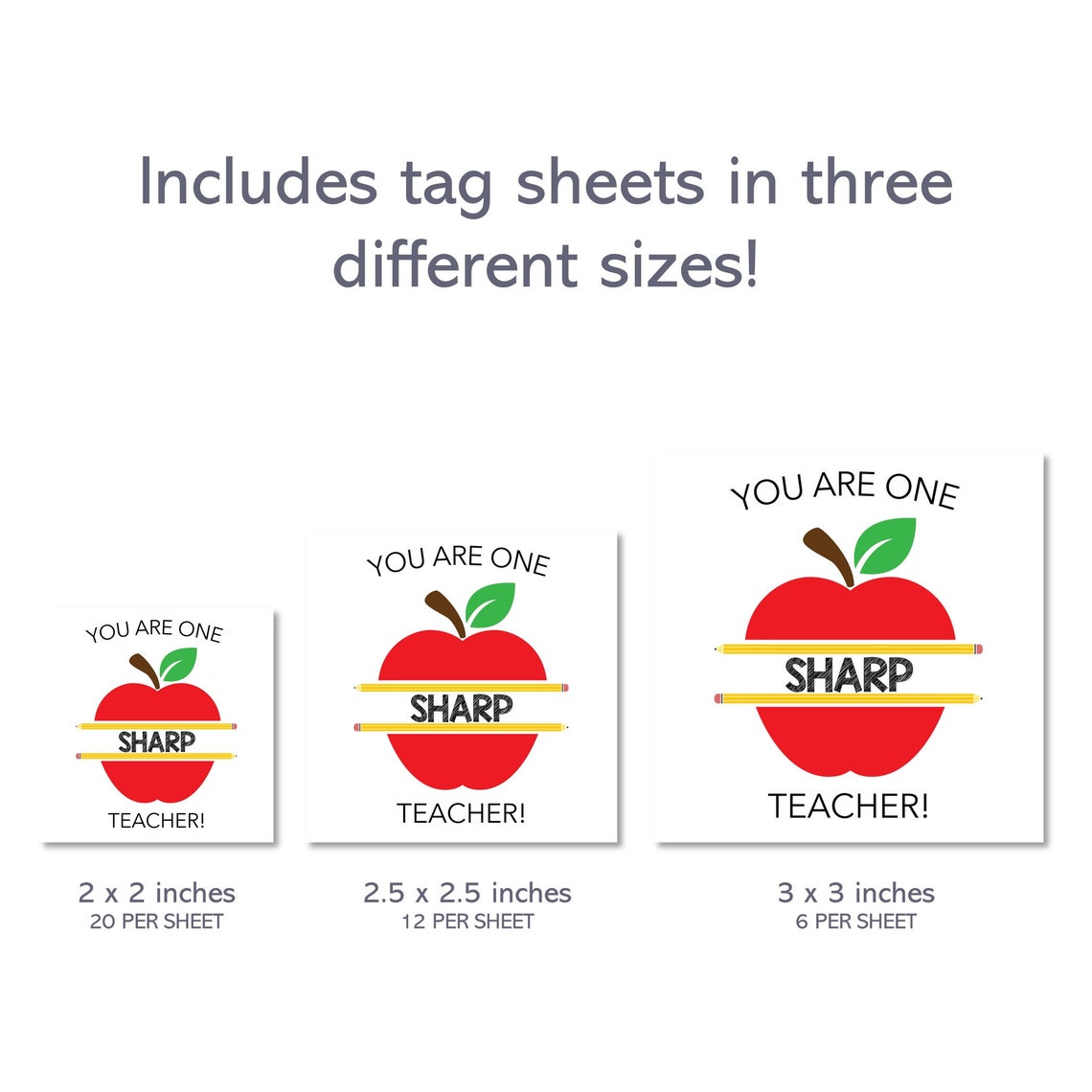 Printable You Are One Sharp Teacher Tags Teacher Cookie Tag | Etsy