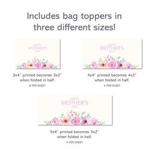 Printable Mother's Day Treat Bag Toppers, Mother's Day Bag Toppers ...