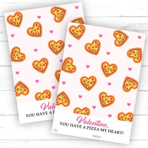 Printable Valentine You Have a Pizza My Heart Cookie Cards, Valentine's ...