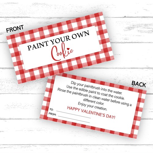 Printable Valentine's Day Paint Your Own Cookie Bag - Etsy