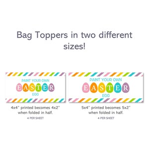 Printable Easter Paint Your Own Egg Bag Toppers, Easter PYO Cookie Bag ...