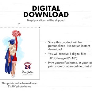 Personalized Cheerleader Graduation Print, Cheerleader Graduation Gift ...