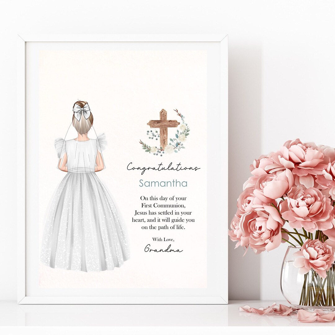 Personalized First Holy Communion Print, First Communion Gift, First ...