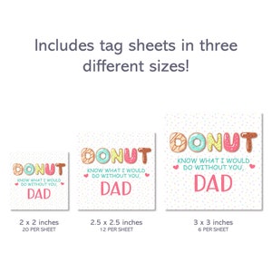 Printable Donut Know What I Would Do Without You Dad Tags, Father's Day ...