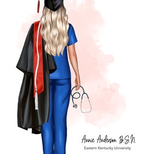 Personalized Nurse Graduation Print, Graduation Girl Print, Nurse ...
