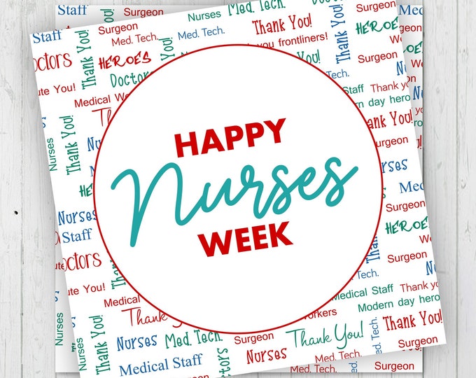 Printable Happy Nurses Week Tags, Nurse Appreciation Tags, Nurse Cookie ...