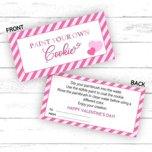 Printable Valentine's Day Paint Your Own Cookie Bag - Etsy