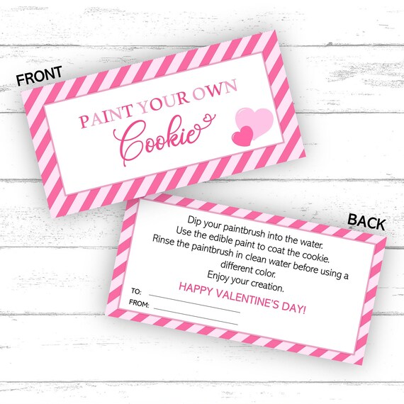 Printable Valentine's Day Paint Your Own Cookie Bag | Etsy