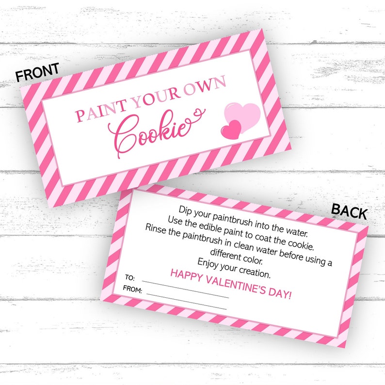 Printable Valentine's Day Paint Your Own Cookie Bag | Etsy