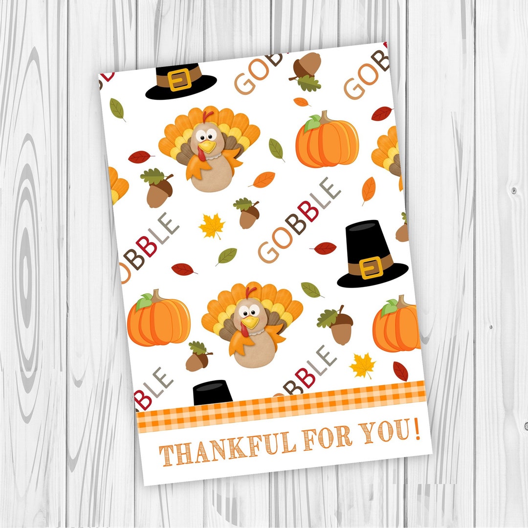 Printable Thankful for You Cookie Cards, Thankful for You Cookie Tags ...
