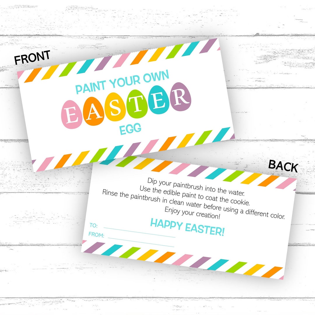 Printable Easter Paint Your Own Egg Bag Toppers, Easter PYO Cookie Bag ...
