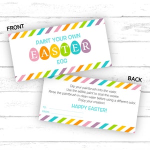 Printable Easter Paint Your Own Egg Bag Toppers, Easter PYO Cookie Bag ...