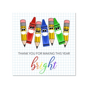 Printable Thank You for Making This Year Bright Tags, Teacher Gift Tags ...