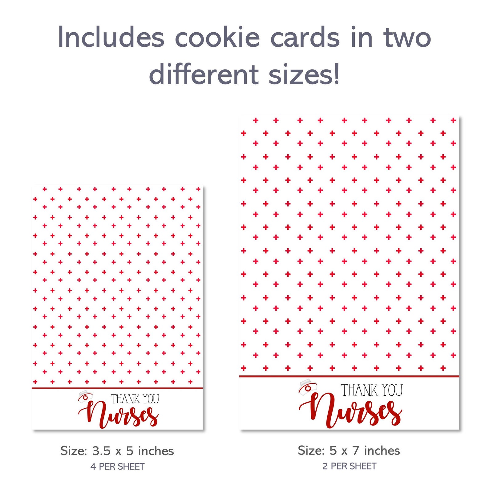 Printable Thank You Nurses Cookie Cards Happy Emergency - Etsy