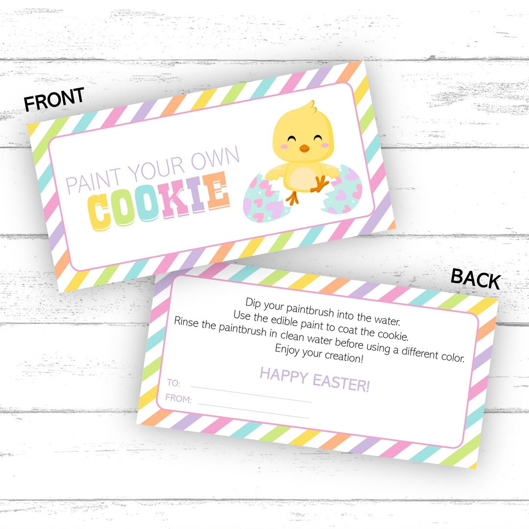 Printable Easter Paint Your Own Cookie Bag Toppers, Easter PYO Cookie ...