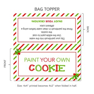 Printable Christmas Paint Your Own Cookie Bag Topper 4x4, Christmas PYO ...