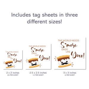 Printable the World Needs Smore Dads Like You Tags, Father's Day Cookie ...