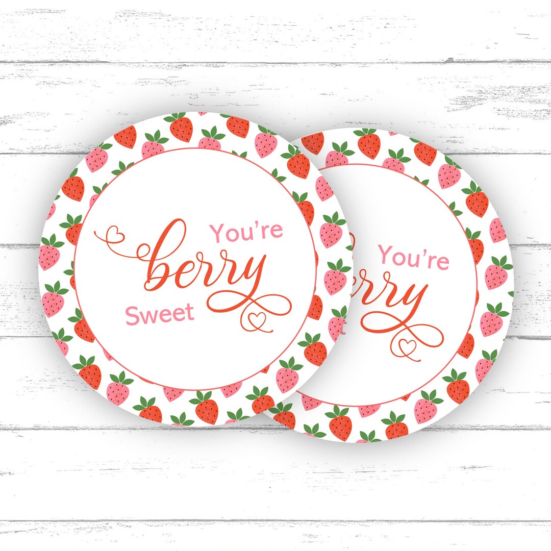Printable Valentine You're Berry Sweet Gift Tags, Valentine's Day ...