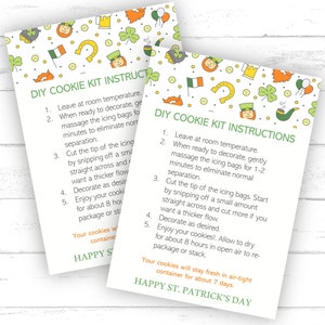 Printable St Patrick's Day DIY Cookie Kit Instruction - Etsy