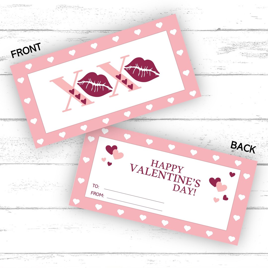 Printable Valentine Hugs and Kisses Treat Bag Toppers, Hugs and Kisses ...