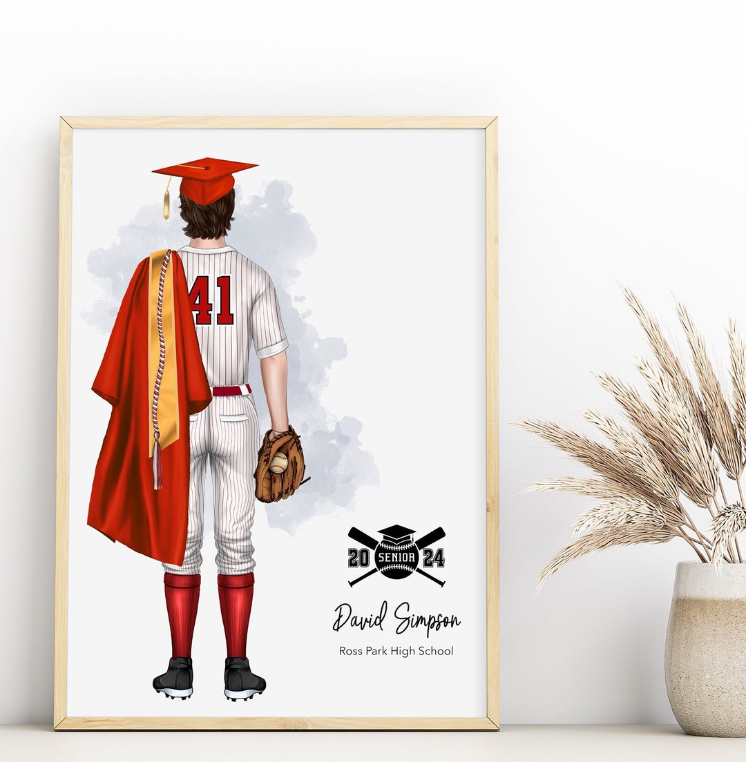 Personalized Baseball Graduation Print, Baseball Graduation Gift ...