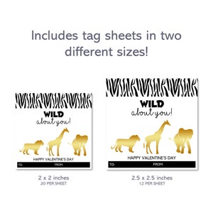 Printable Valentine I'm Wild About You Gift Tags, Valentine's Day ...
