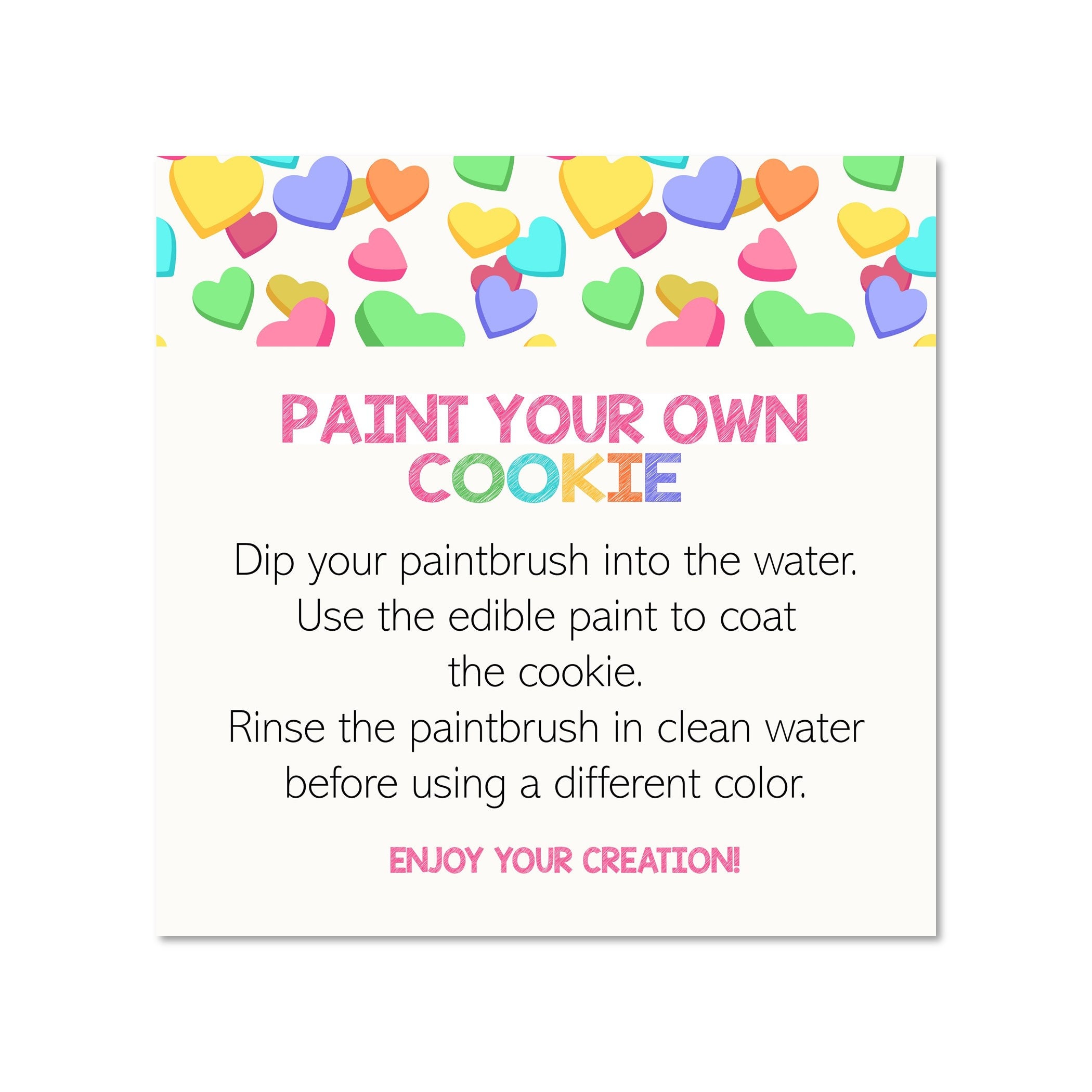 Printable Valentine's Day Paint Your Own Cookie Tags - Etsy