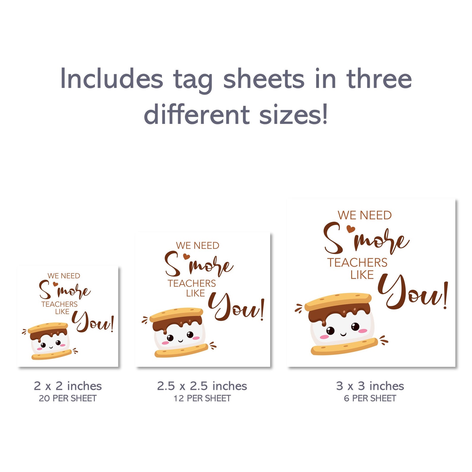 Printable We Need Smore Teachers Like You Tags Teacher Gift - Etsy