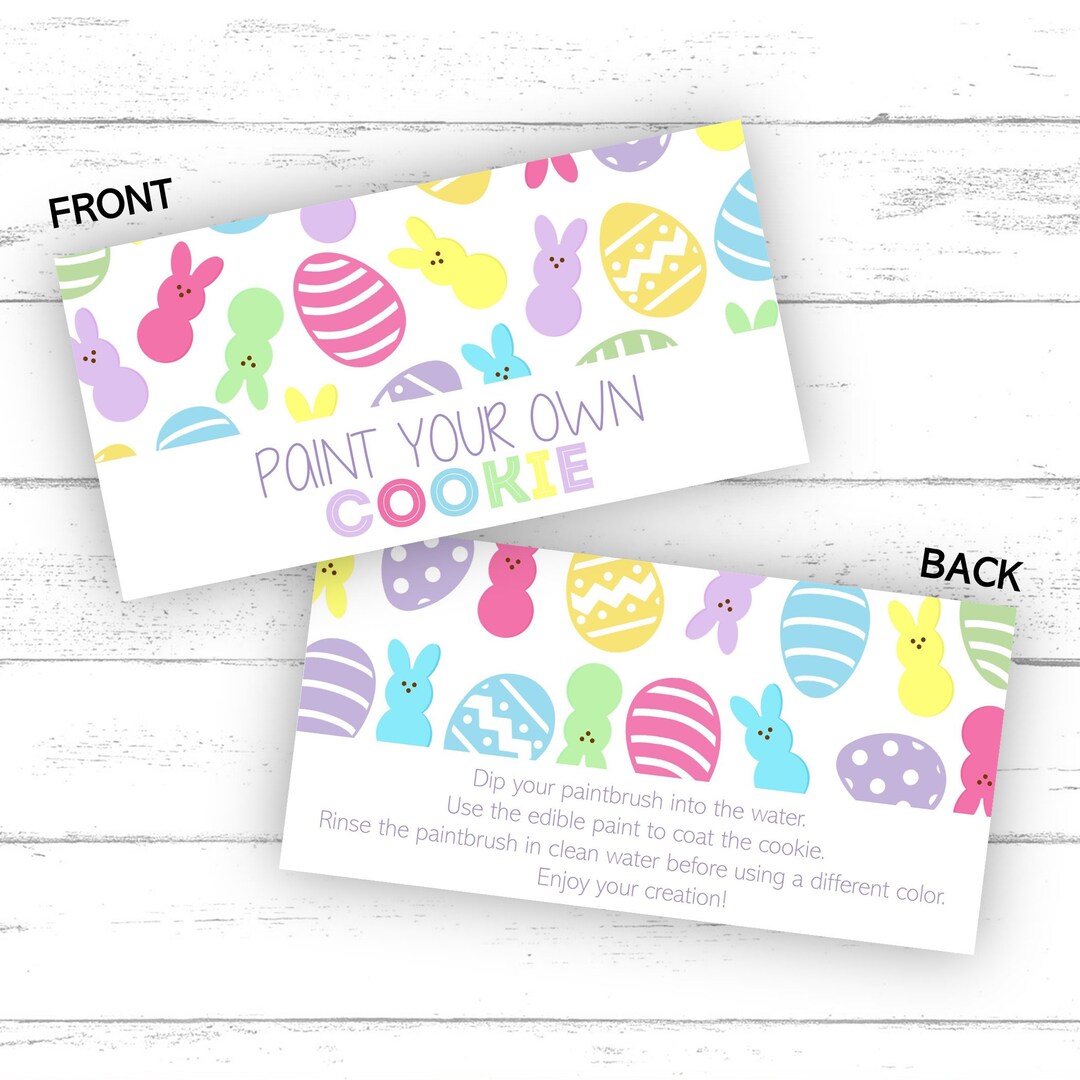 Printable Easter Paint Your Own Cookie Bag Toppers, Easter PYO Cookie ...