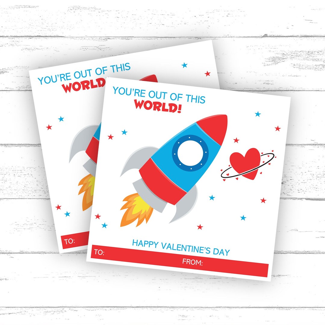Printable Valentine You're Out of This World Gift Tags, Valentine's Day ...