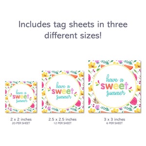 Printable Have a Sweet Summer Tag, Have a Sweet Summer Cookie Tag ...