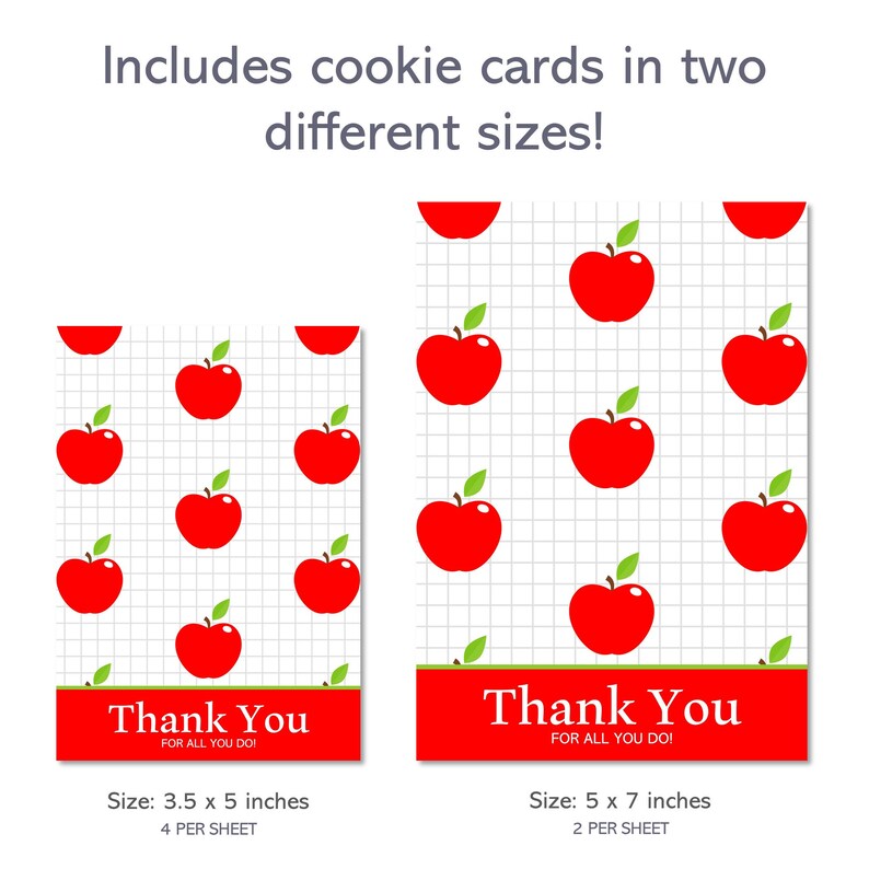 Printable Teacher Appreciation Cookie Cards Teacher Cookie - Etsy