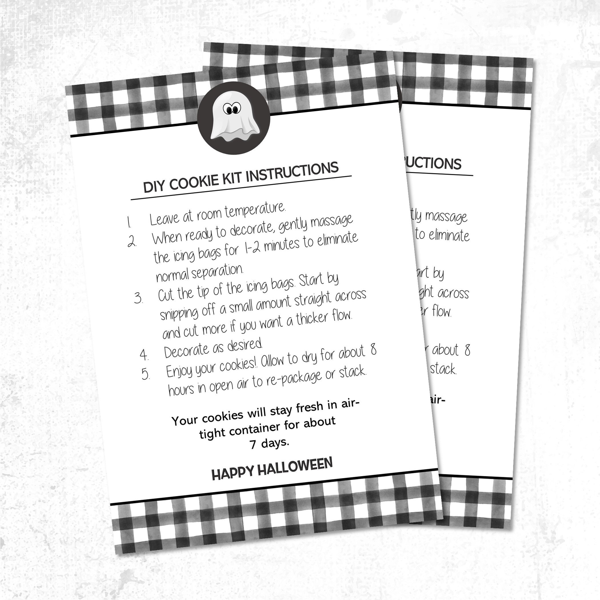 Printable Halloween DIY Cookie Kit Instructions Card | Etsy