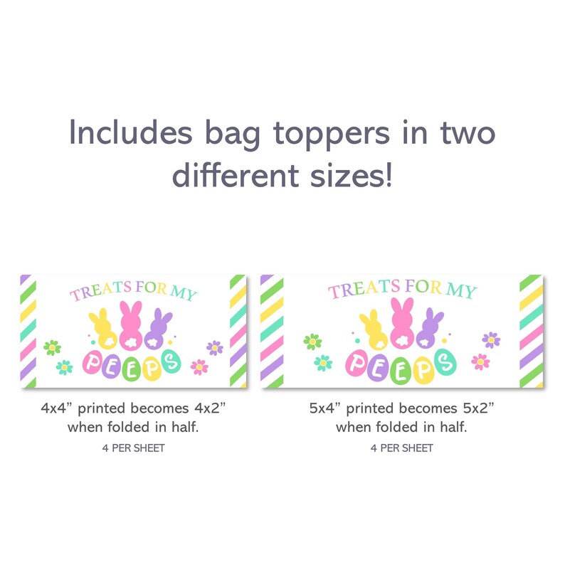 Printable Happy Easter Treat Bag Toppers Easter Bunny Treat - Etsy