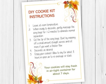 Printable Halloween DIY Cookie Kit Instructions Card - Etsy