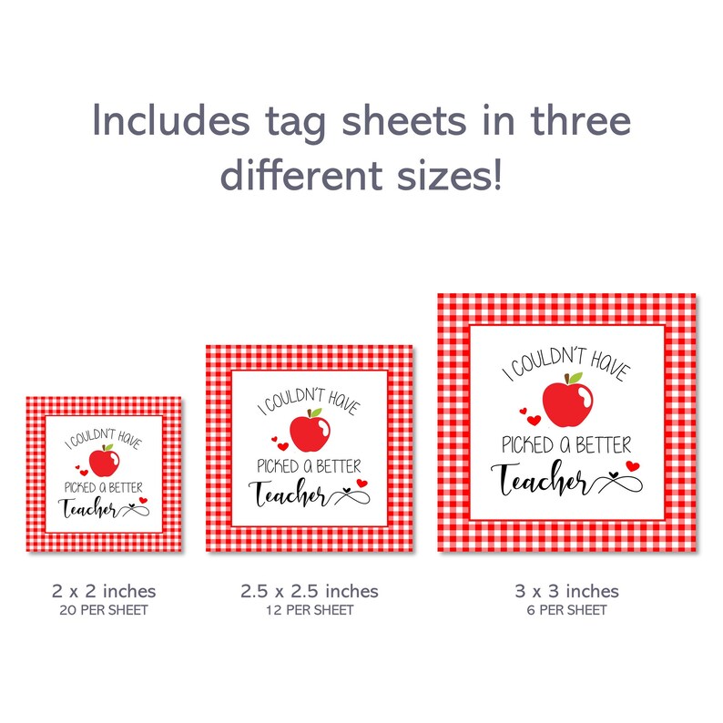 Printable I Couldn't Have Picked A Better Teacher Tag - Etsy