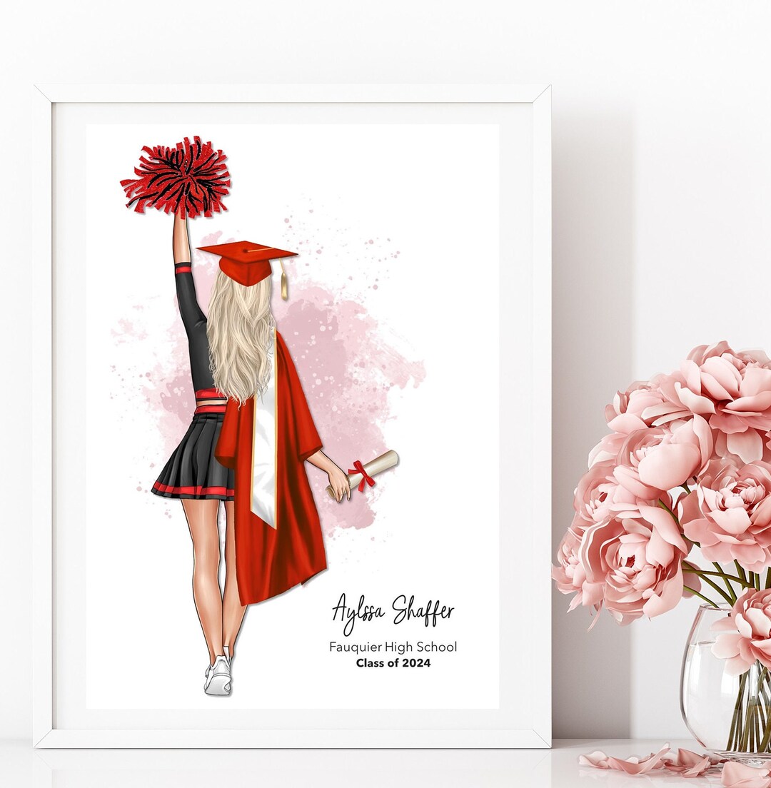 Personalized Cheerleader Graduation Print, Cheerleader Graduation Gift ...