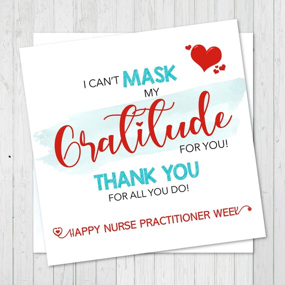 Printable I Can't Mask My Gratitude for You Nurse Tag | Etsy