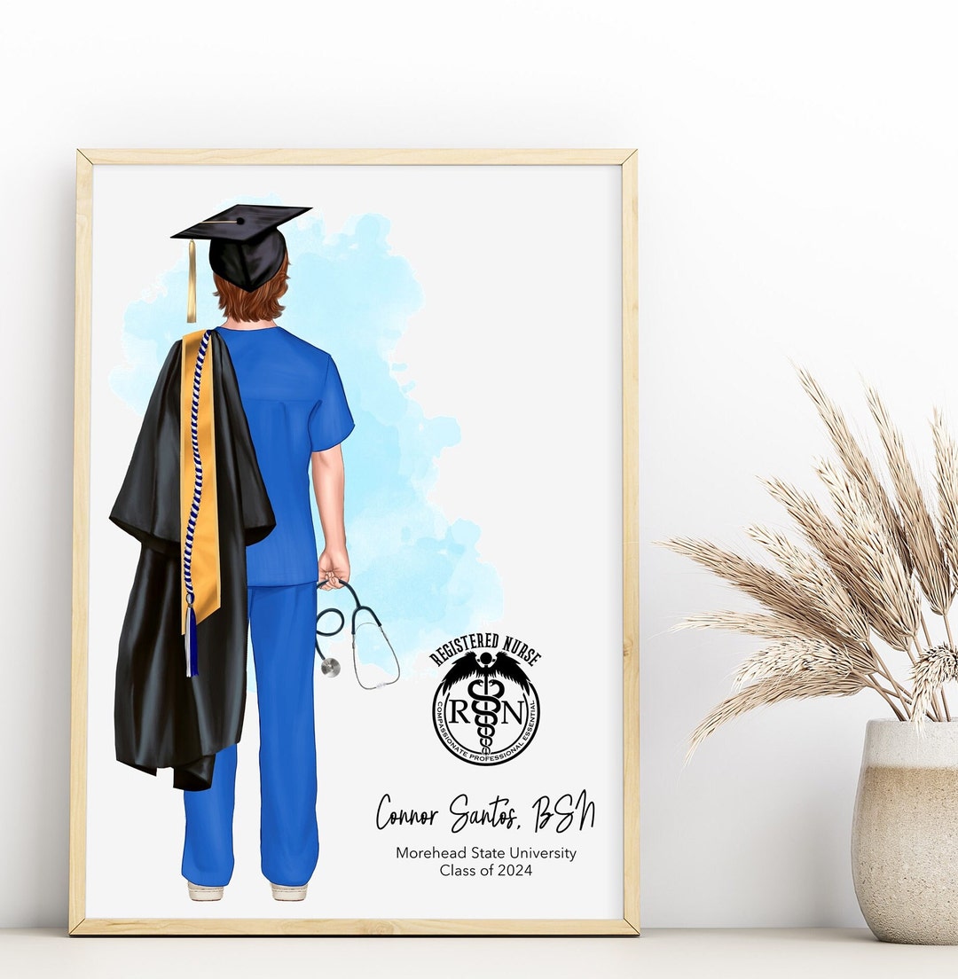 Personalized Male Nurse Graduation Print, Graduation Print, Nurse ...