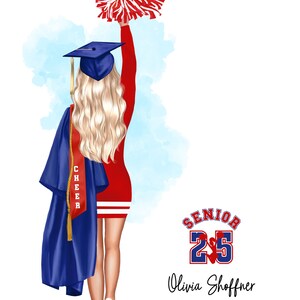 Personalized Cheerleader Graduation Print, Cheerleader Graduation Gift ...