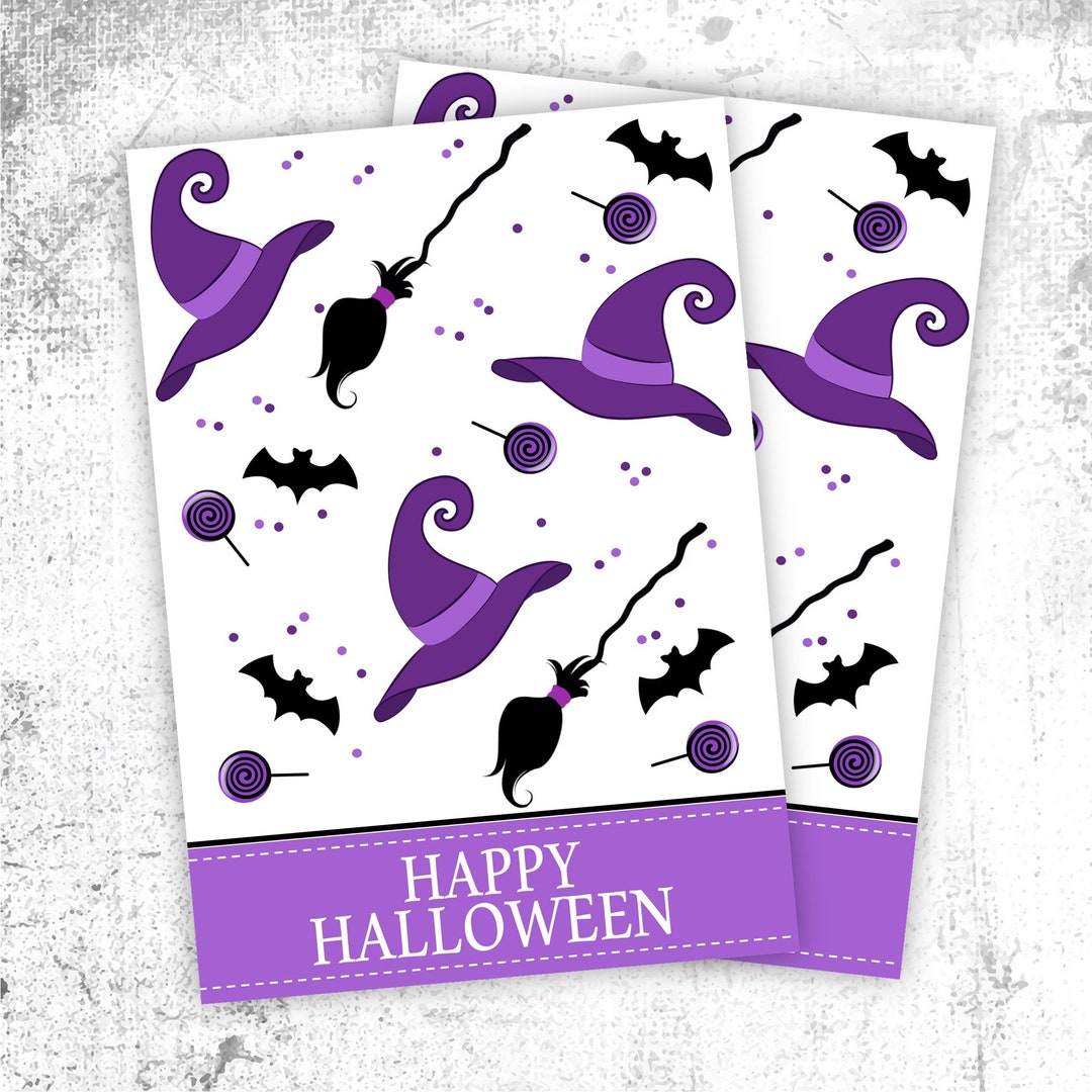 Printable Halloween Cookie Cards, Halloween Cookie Tags, Trick or Treat ...