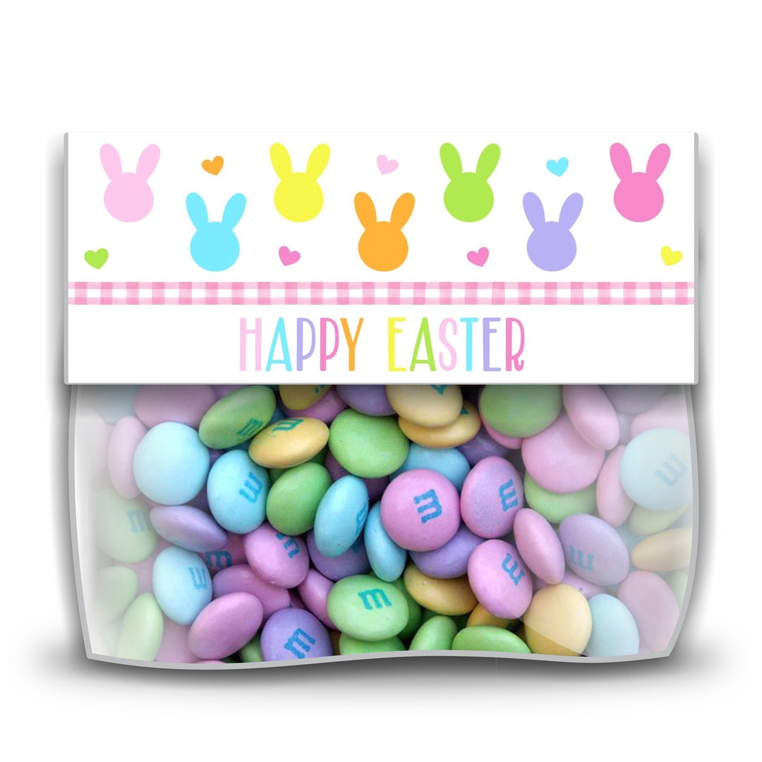 Printable Happy Easter Treat Bag Toppers, Easter Bunny Treat Bag ...