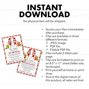 Printable Elf Arrival & Goodbye Letters, Elves Letter, Hello From Your ...