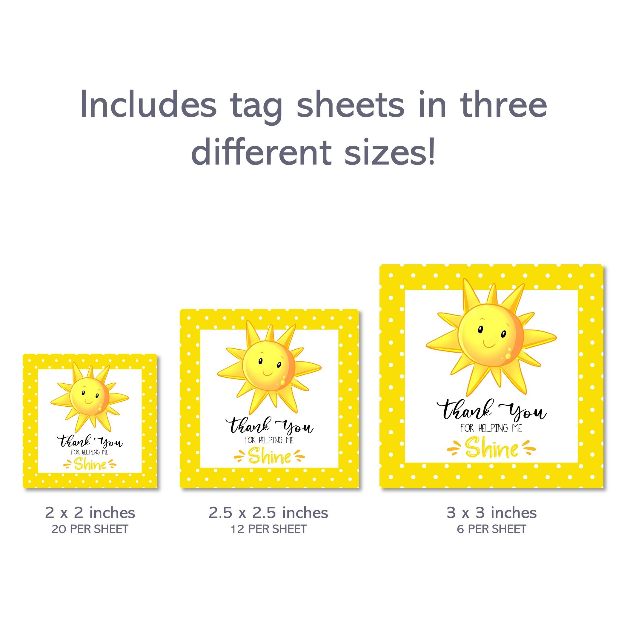 Printable Thank You For Helping Me Shine Tags Teacher Gift | Etsy